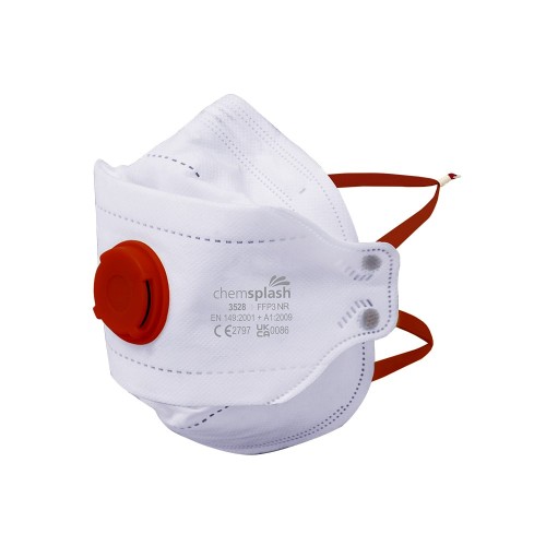 Chemsplash FFP3 D Valved Fold Flat Into Cup Mask | Cargo WorkWear